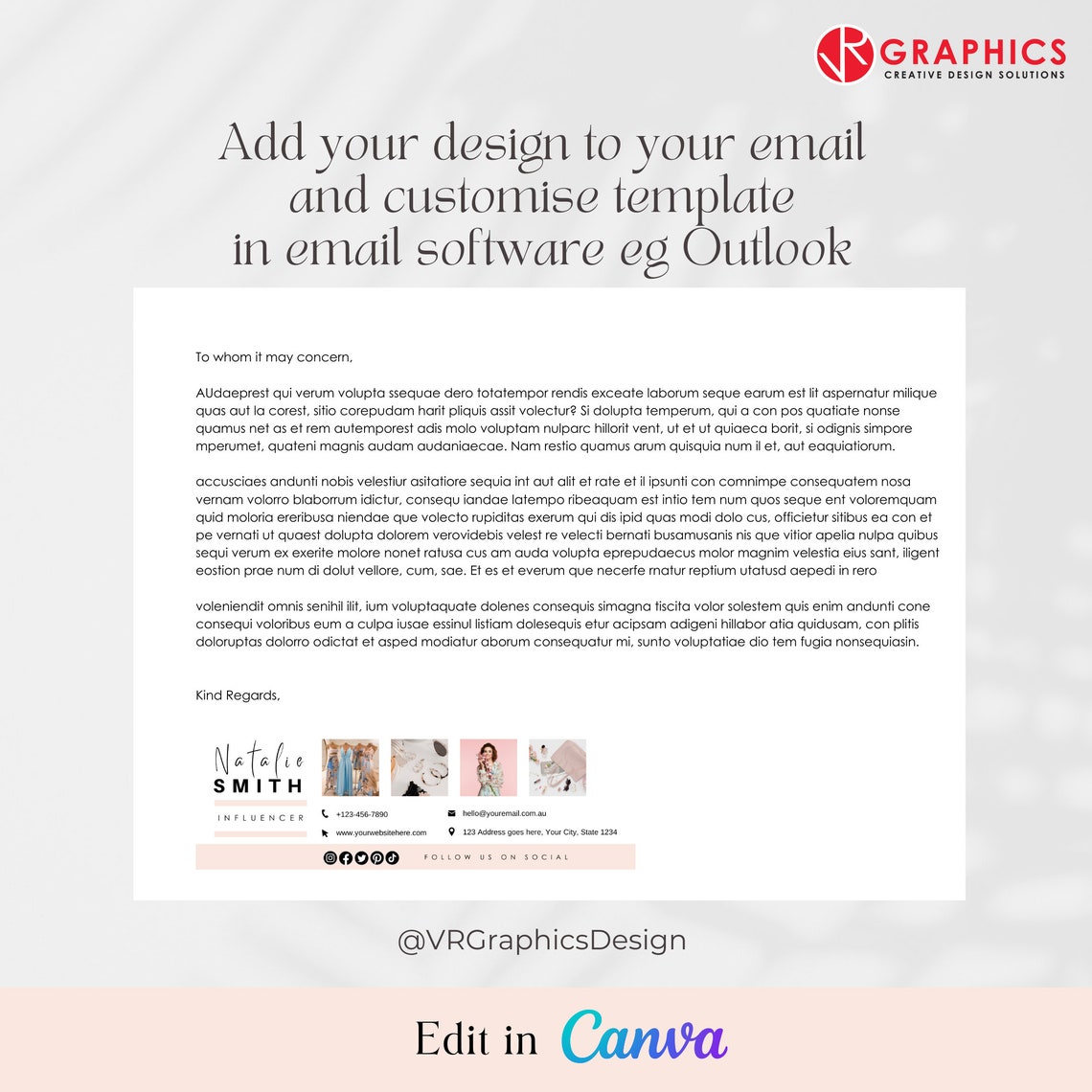 Email Signature Fully Editable Canva Template Blogger Email - Etsy