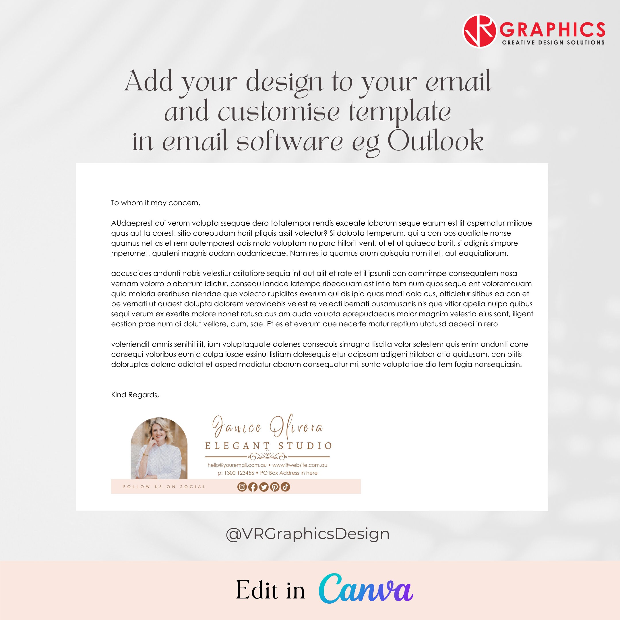 Fully Editable Canva Email Signature Template - Etsy