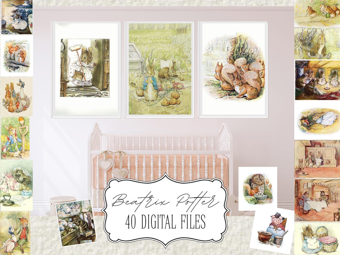 Printable Beatrix Potter Art + Bookmarks | Digital Download Instant ...
