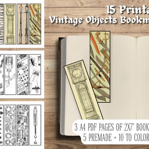 Vintage Objects Coloring Pages | Victorian Illustrations Book Digital ...