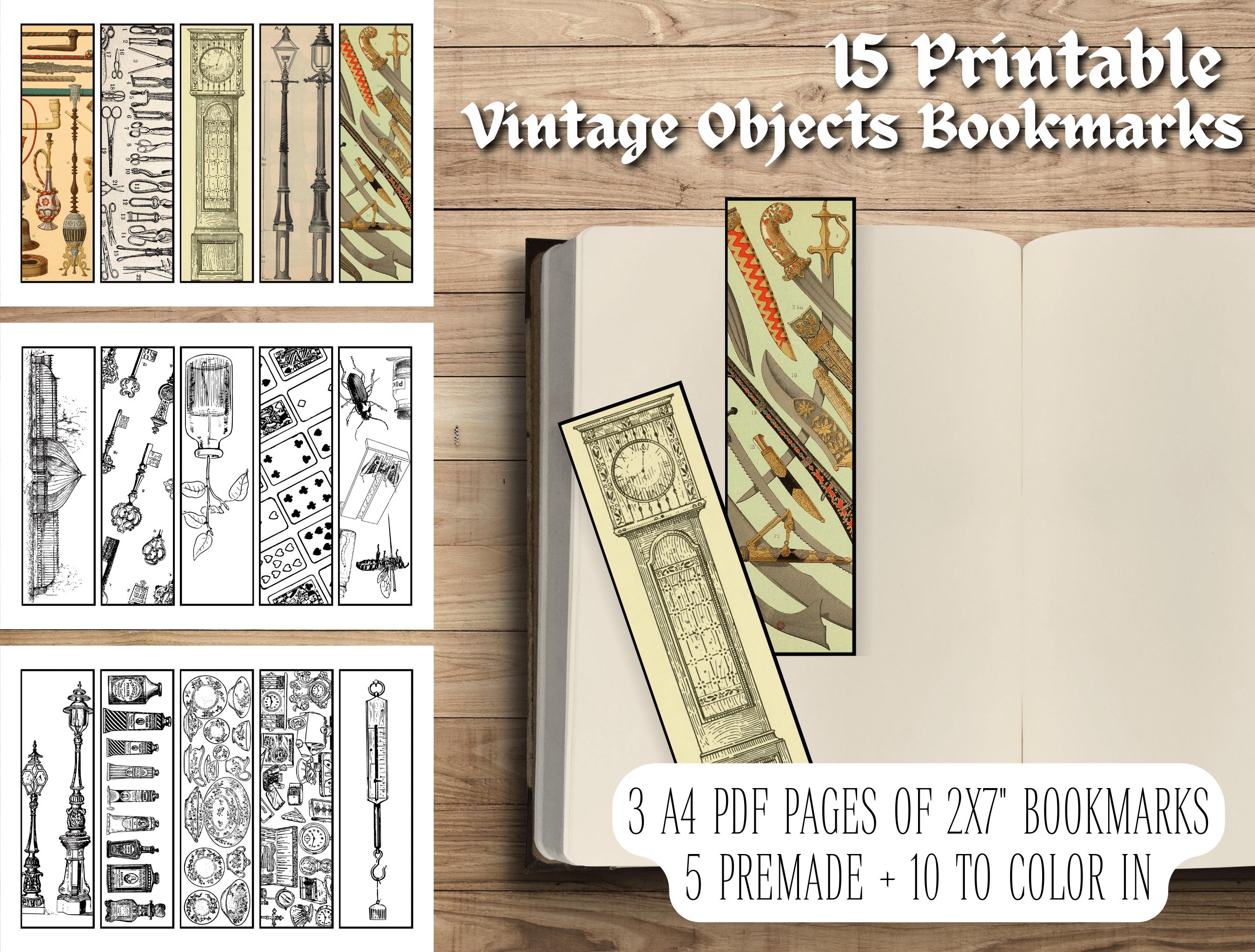 Vintage Objects Coloring Pages | Victorian Illustrations Book Digital ...