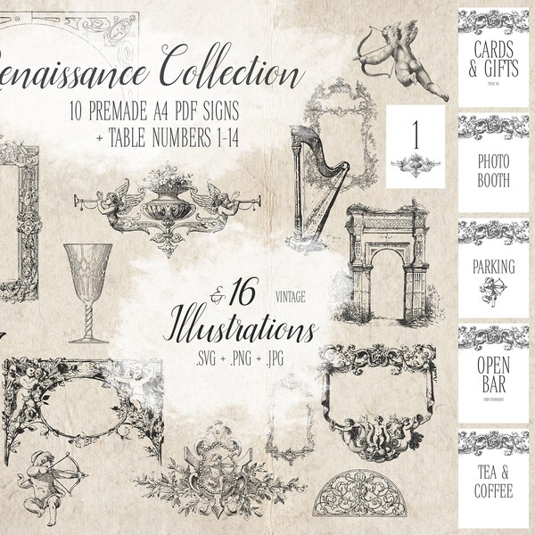 Renaissance Wedding Signs - Etsy