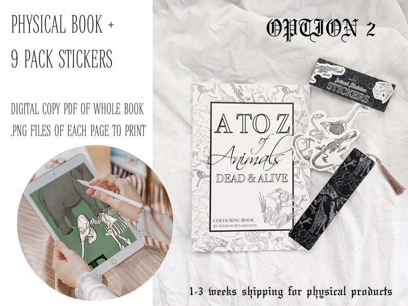 A to Z of Animals Dead & Alive Colouring Book Physical Book - Etsy Israel