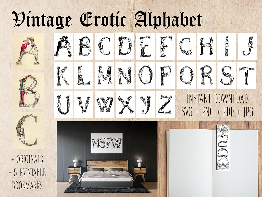 Erotic Alphabet Monogram SVG Artistic Nude Illustration - Etsy