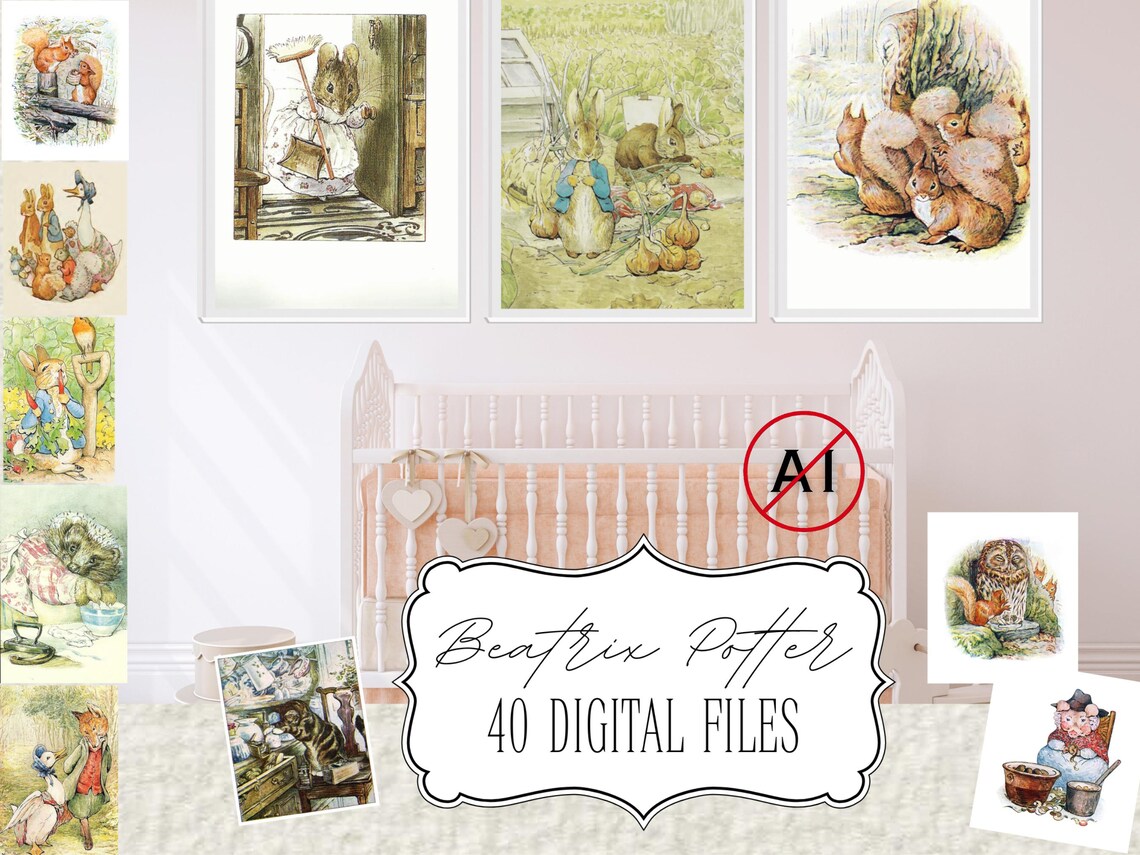 Printable Beatrix Potter Art + Bookmarks | Digital Download Instant ...