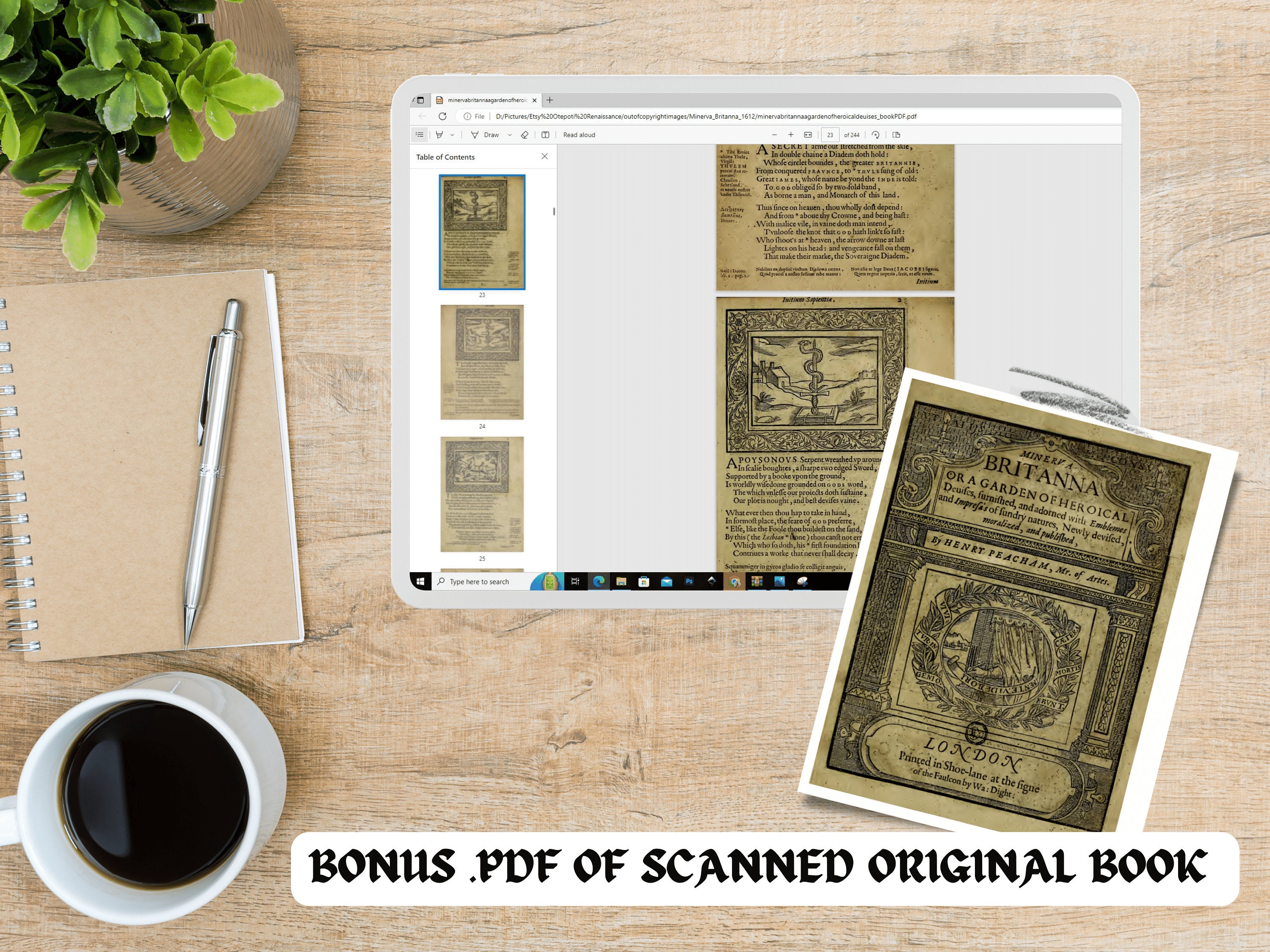 Coloring Pages From Minerva Britanna 1612 Seamless Repeating Digital ...