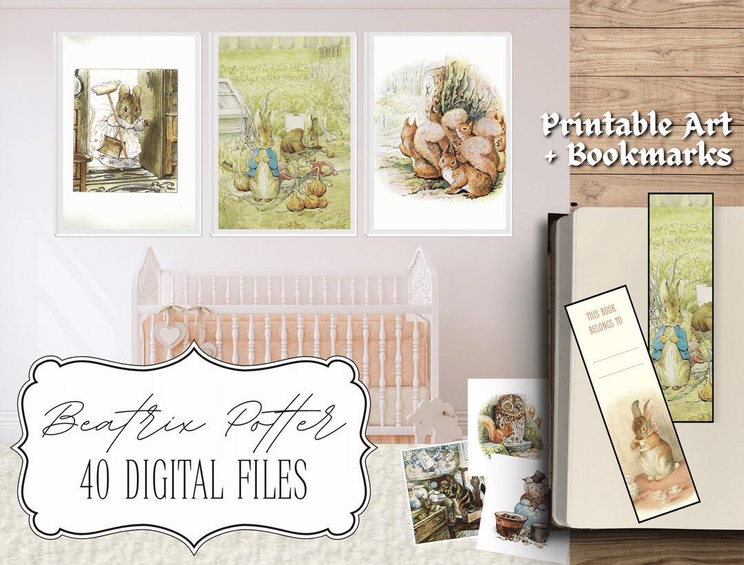 Printable Beatrix Potter Art Bookmarks Digital Download Instant Access ...
