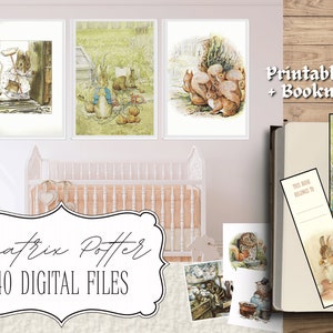 Printable Beatrix Potter Art + Bookmarks | Digital Download Instant ...