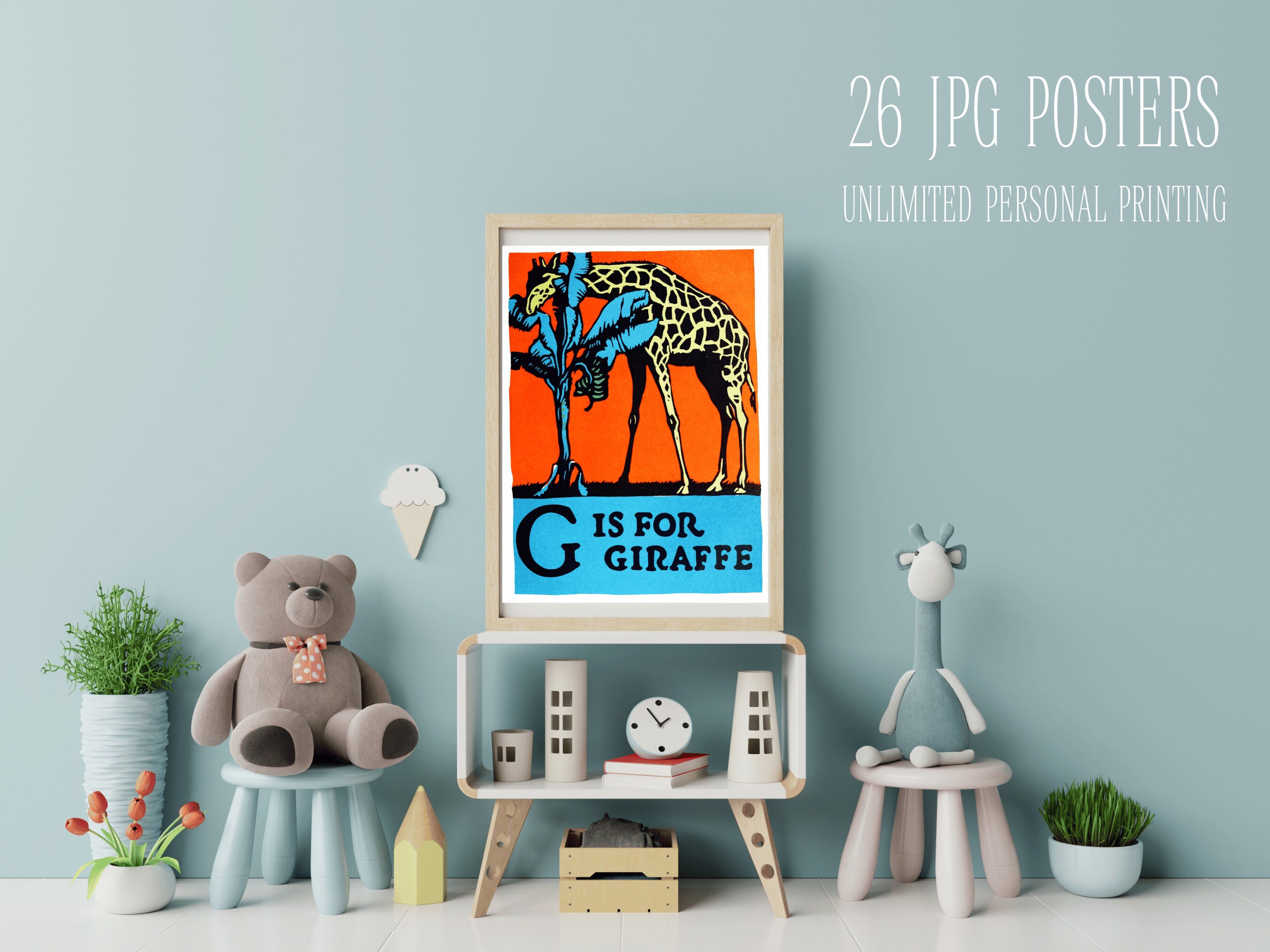 Animal Alphabet Posters Wall Art | Digital Instant Download Classical ...