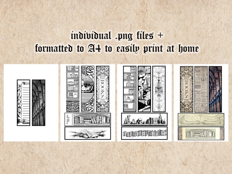 Printable Bookmarks Dark Academia Library, Book Tracker Printable ...