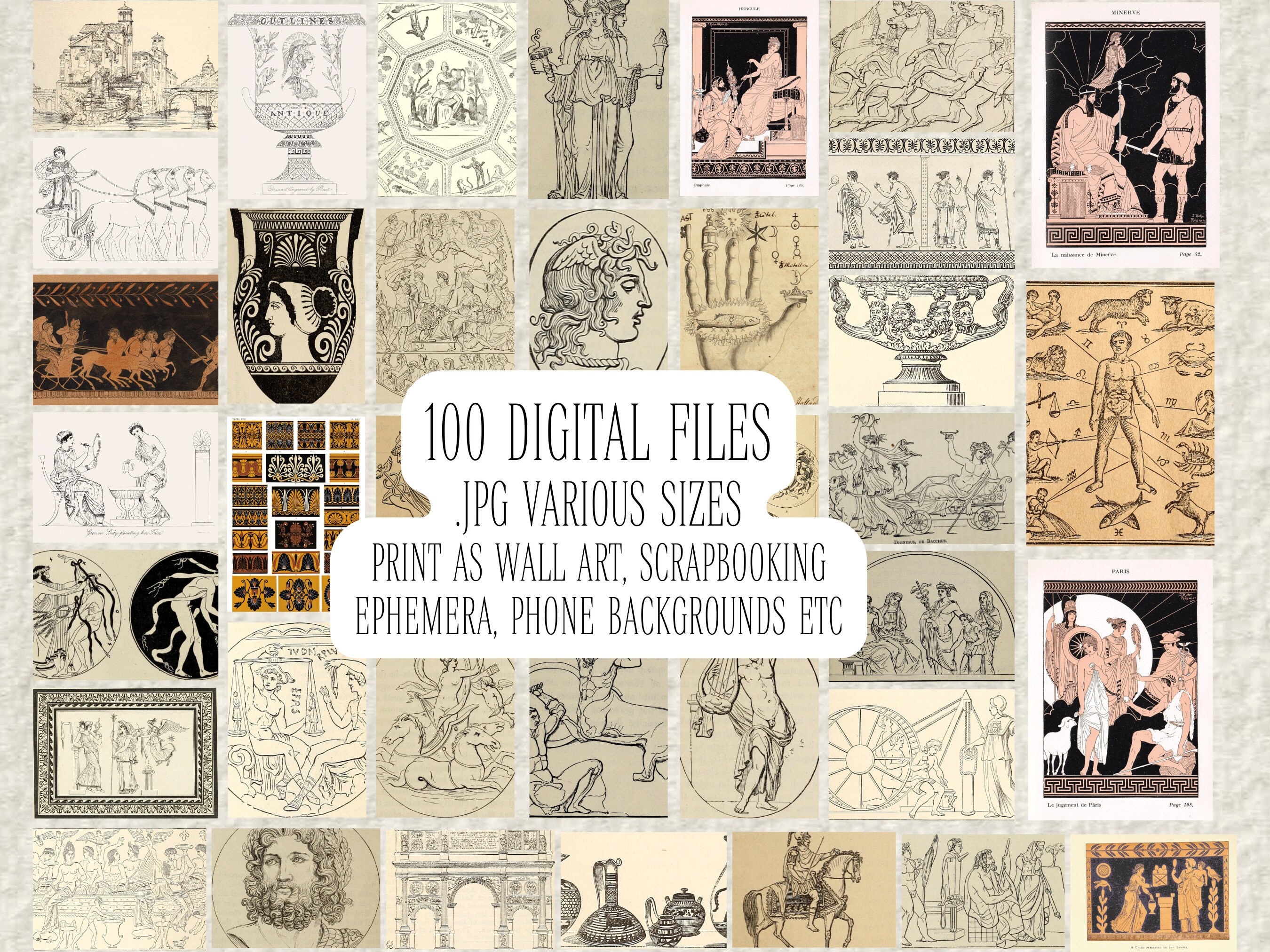 Ancient Greek & Roman Coloring Pages | Vintage Illustrations Coloring ...