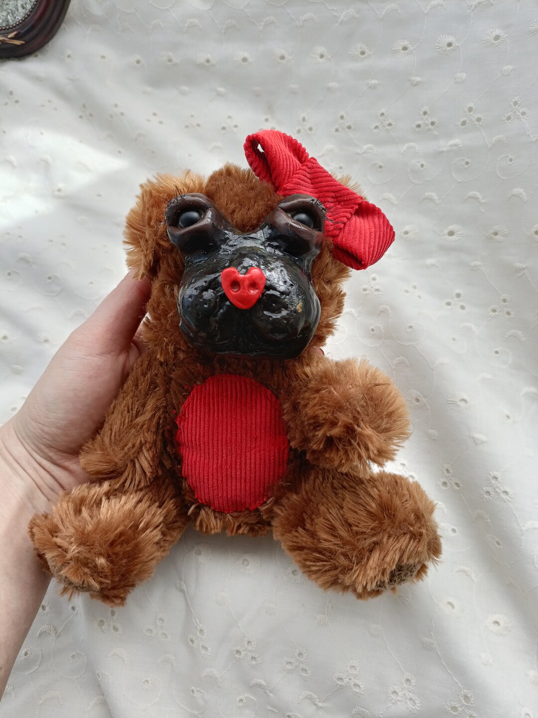 Clay Face Plush Bear Clearance Sale NZ Oddity Alt Decor - Etsy