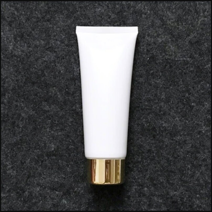 Empty Lotion Bottle White Squeeze Tube With Gold Lid 100g 100ml Face ...