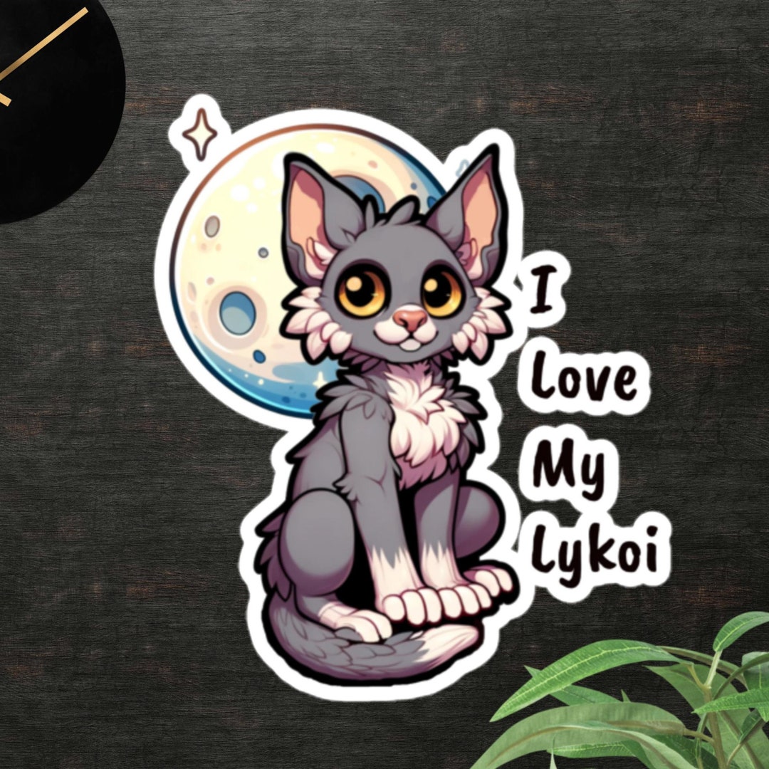 Lykoi Werewolf Cat Sticker - Etsy