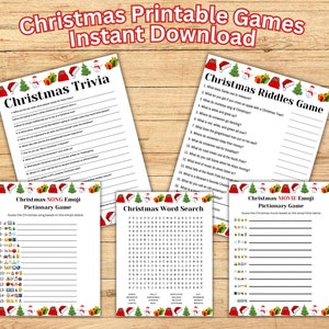 Printable Christmas Party Games Bundle - Christmas Trivia - Christmas ...