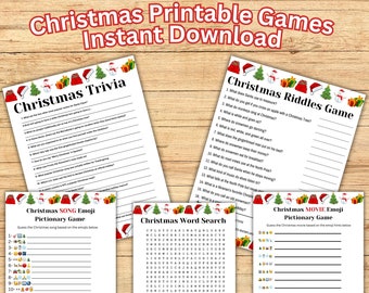 Printable Christmas Game Bundle - Christmas Party Games - Christmas ...