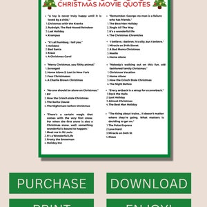 Christmas Movie Quotes Game Printable - Christmas Movie Trivia ...
