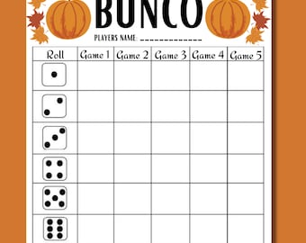 Printable Bunco Fall Bundle of Score Cards Halloween Game - Etsy