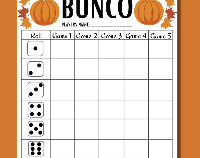 Fall Bunco Score Card Set Thanksgiving Bunco Includes Us Them Tally ...