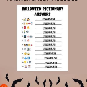 Halloween Emoji Pictionary Game: Printable Party Trivia (PDF) - Etsy