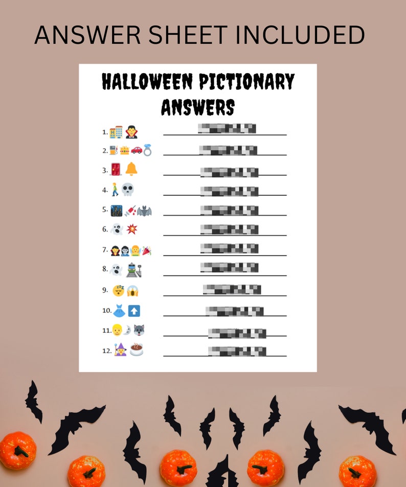 Halloween Emoji Pictionary - Halloween Printable Party Games ...