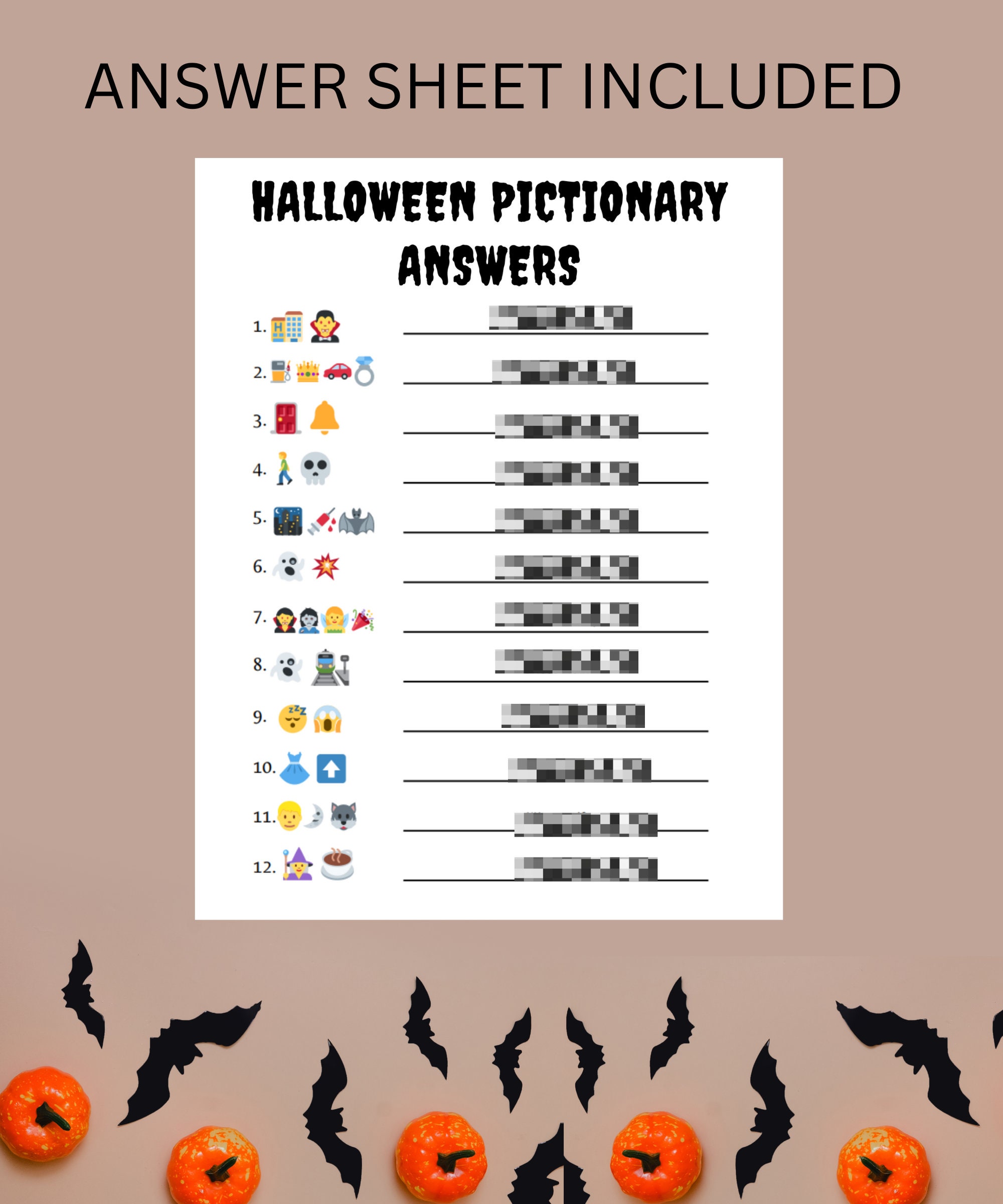 Halloween Emoji Pictionary - Halloween Printable Party Games ...