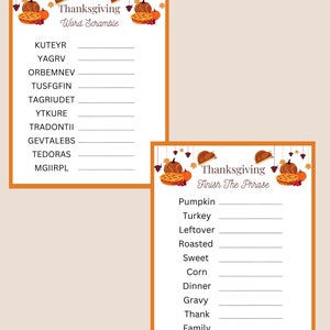 Thanksgiving Printable Games Bundle - Thanksgiving Party Games ...