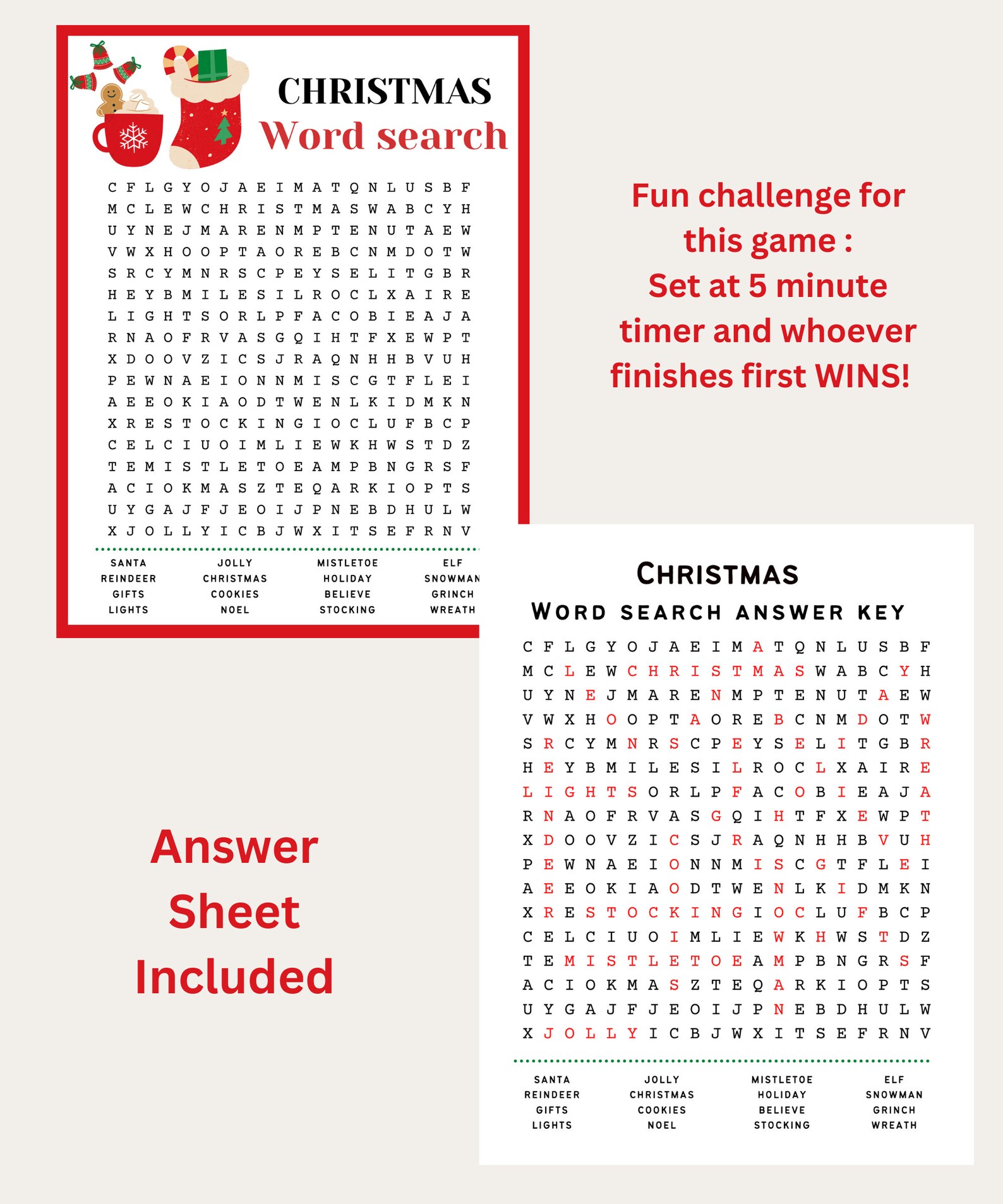 Printable Christmas Game Bundle - Christmas Party Games - Christmas ...