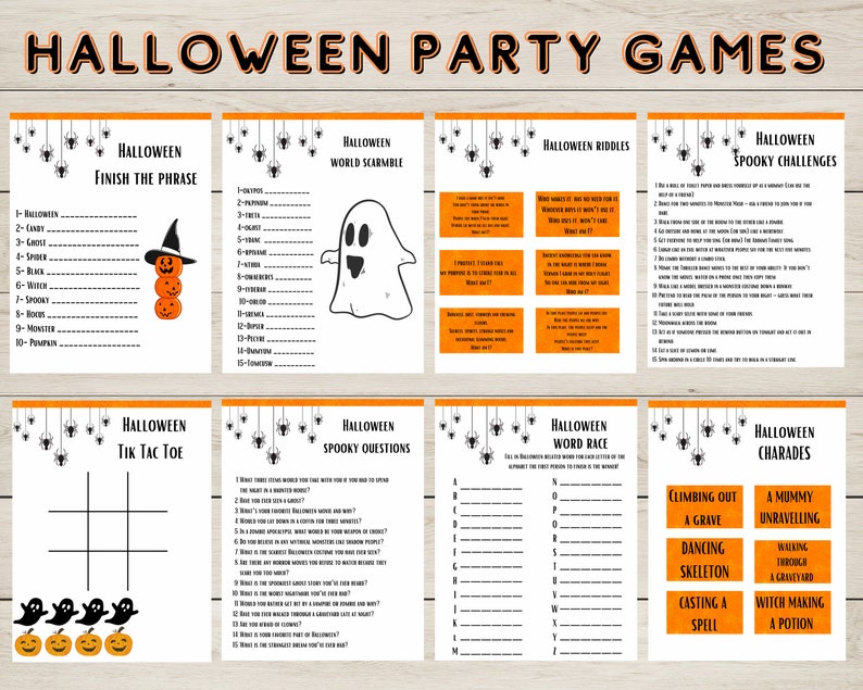 Halloween Party Games Bundle – Printable Activities (PDF Download) - Etsy