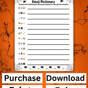 Halloween Emoji Pictionary Game – Printable Party Activity (PDF) - Etsy