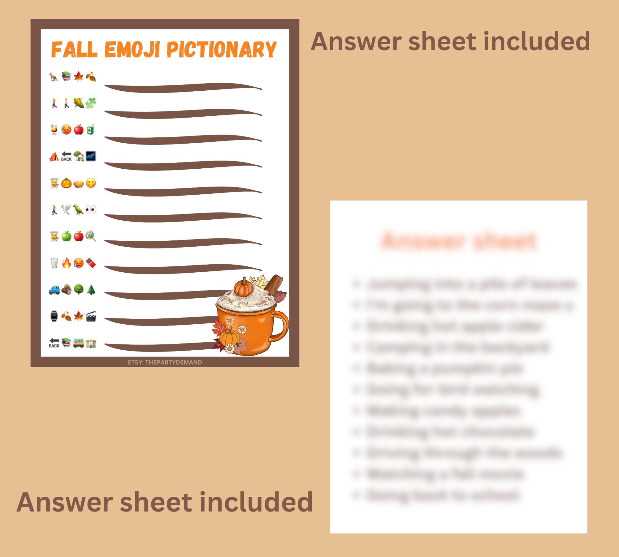 Fall Emoji Game Fall Printable Games Printable Emoji Pictionary Autumn ...