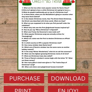 Christmas Trivia Printable - Christmas Party Games - Holiday Party Game ...