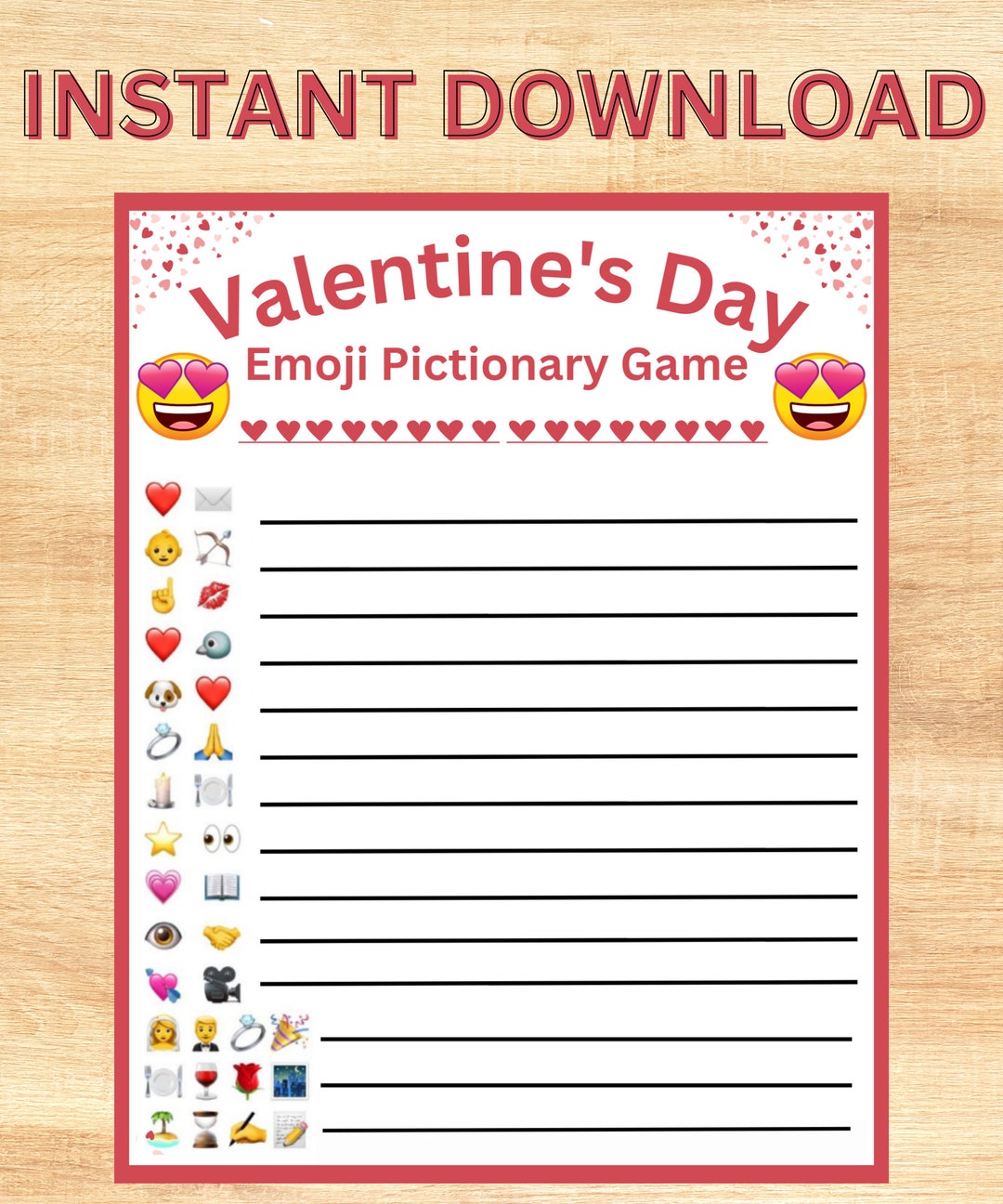 Valentines Emoji Game Valentine's Day Printable Games Valentines Kid ...