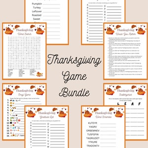 Thanksgiving Printable Games Bundle - Thanksgiving Party Games ...