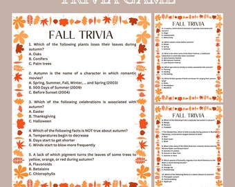 Thanksgiving Trivia Game thanksgiving Printable Games - Etsy
