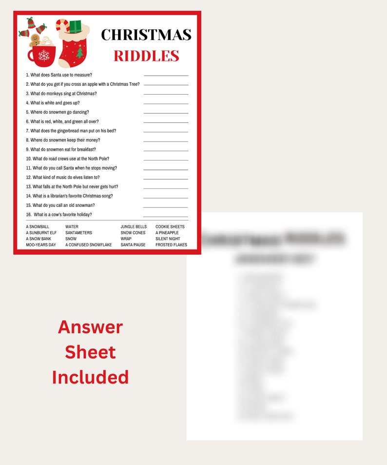 Printable Christmas Game Bundle - Christmas Party Games - Christmas ...