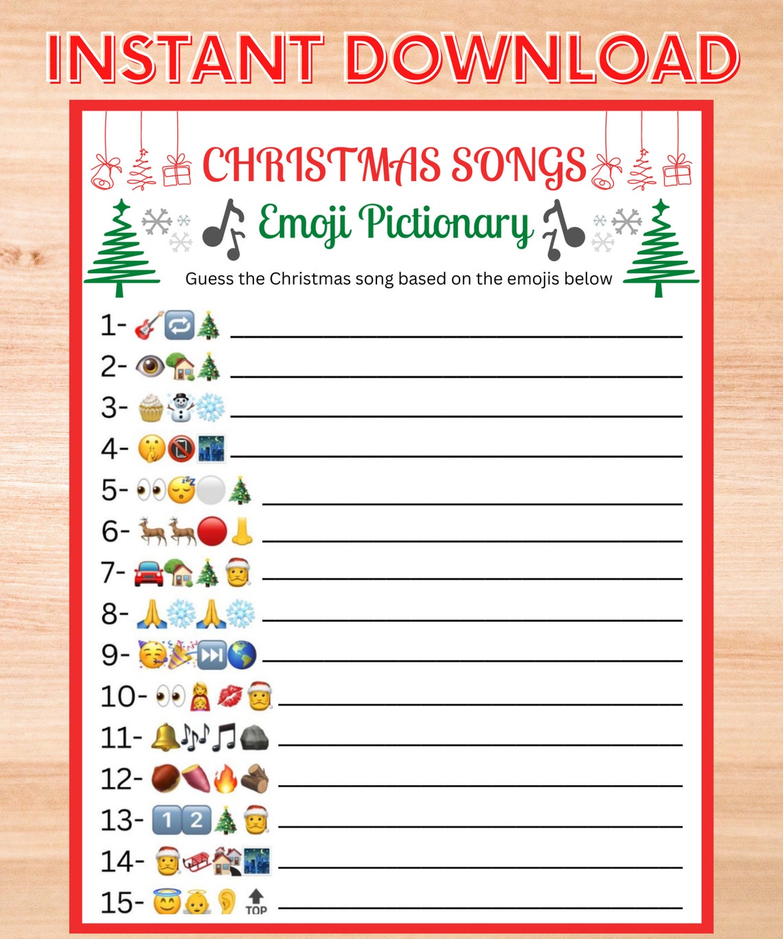 Christmas Emoji Pictionary - Christmas Printable Party Games ...