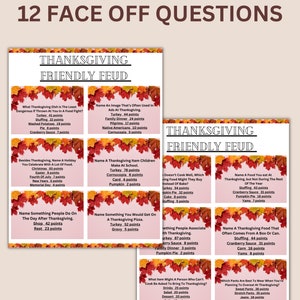 Printable Thanksgiving Family Feud Game: Party Trivia (digital Download ...