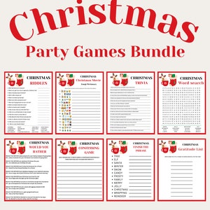 Printable Christmas Party Game Bundle: Trivia, Pictionary, Riddles (PDF ...