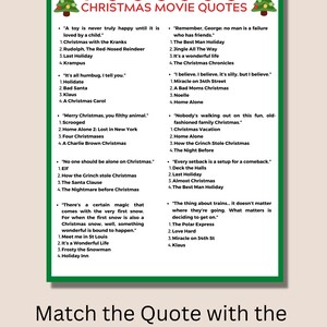 Christmas Movie Quotes Game Printable - Christmas Movie Trivia ...