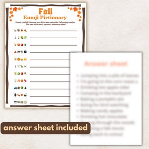 Fall Emoji Pictionary Game: Printable Autumn Activity (PDF Download) - Etsy