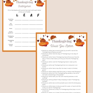 Thanksgiving Printable Games Bundle - Thanksgiving Party Games ...