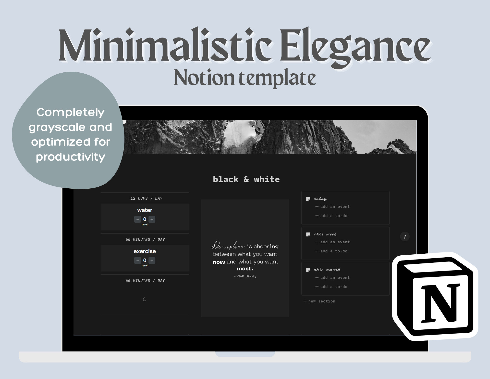 Minimalist Notion Planner Dashboard for Balanced Productive Life ...
