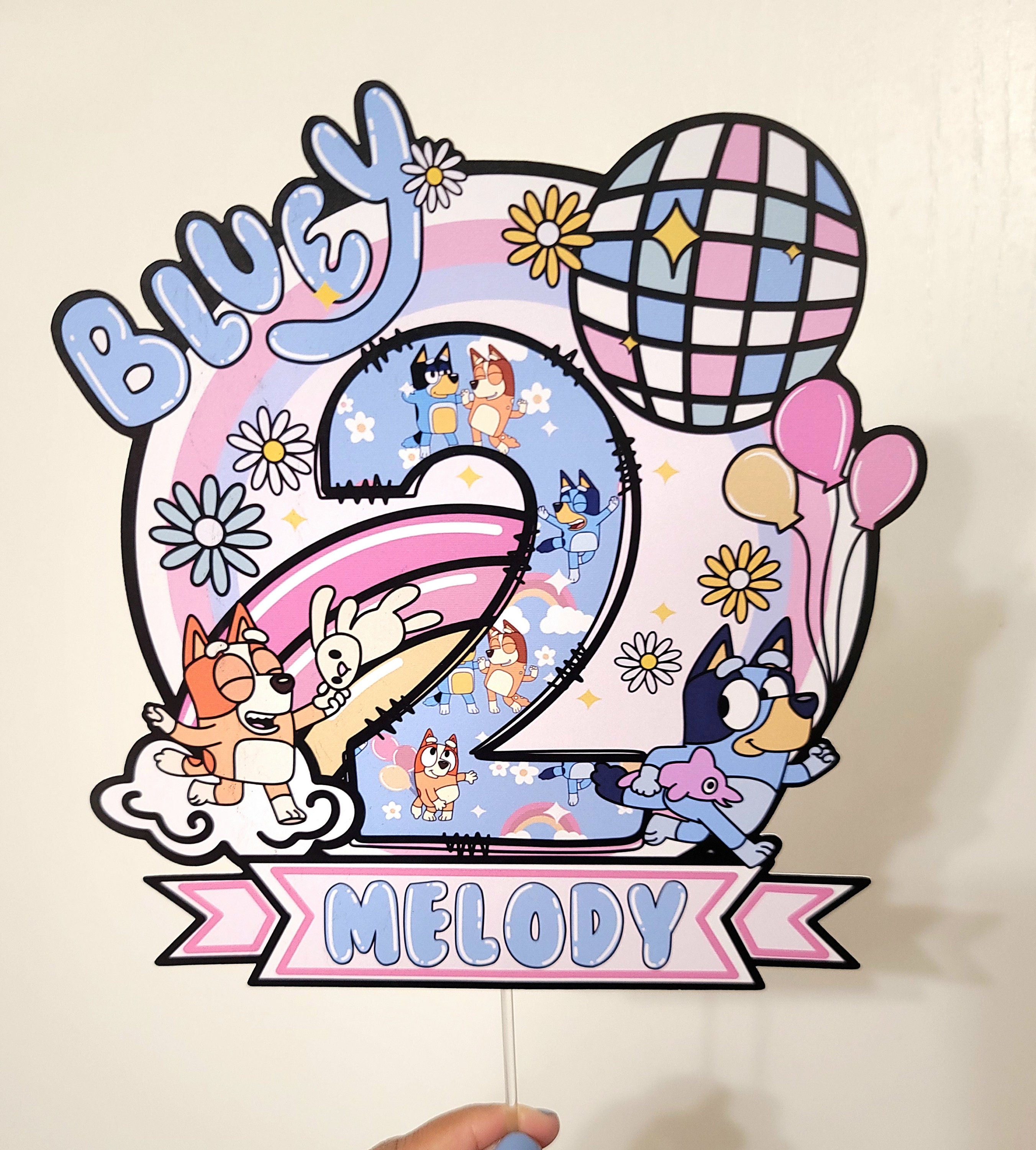 Blue Cake Topper Custom Name and Number/ship Same-day or Next Business ...