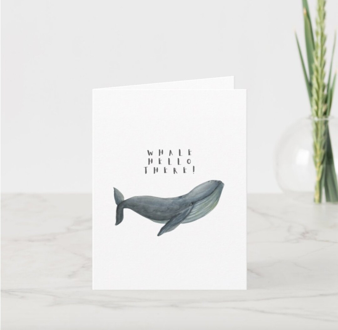Whale Hello There Greeting Card - Etsy