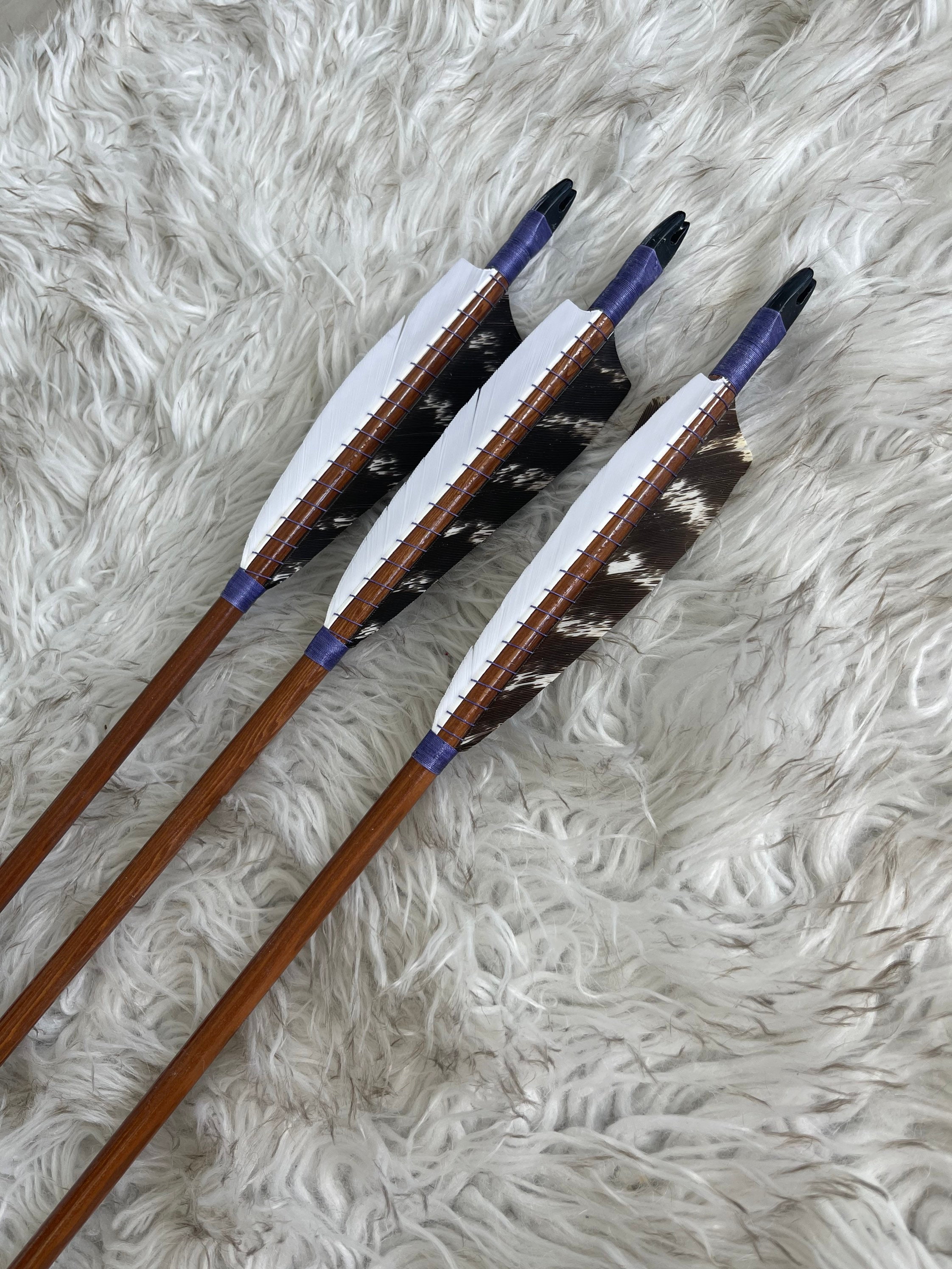 55-60 Spine, Parallel Douglas Fir Arrows, set of 3, 125 Grain Brass ...