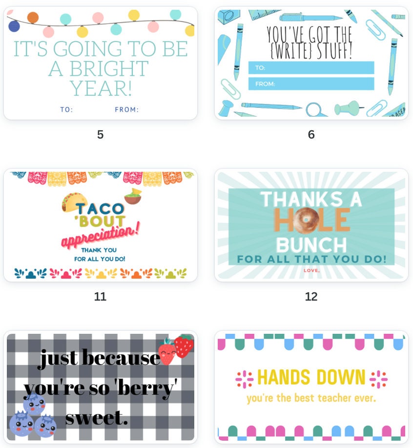 Printable Gift Tags Teacher Bundle - Etsy