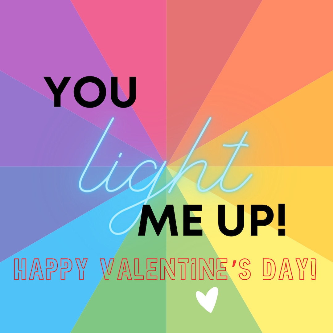 Printable "you LIGHT Me Up" Valentine Gift Tag - Etsy