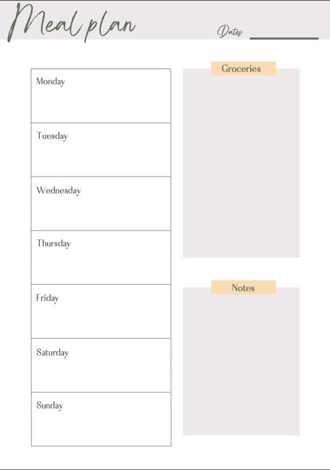 Weekly Menu Planner | Printable Menu | Meal Plan | Menu Planner With ...
