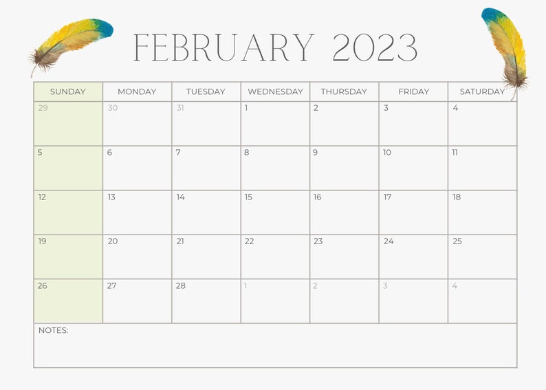 2023 Watercolor Calendar - Etsy